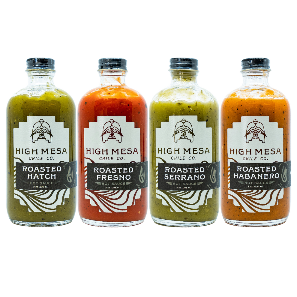Flame Roasted Chile Hot Sauce Four Pack – High Mesa Chile Co.